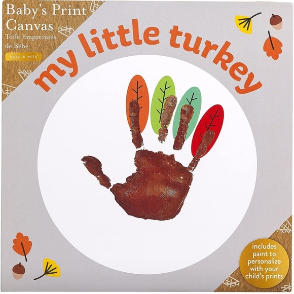 Kate and Milo | Other | My Little Turkey Canvas Diy Handprint Keepsake ...
